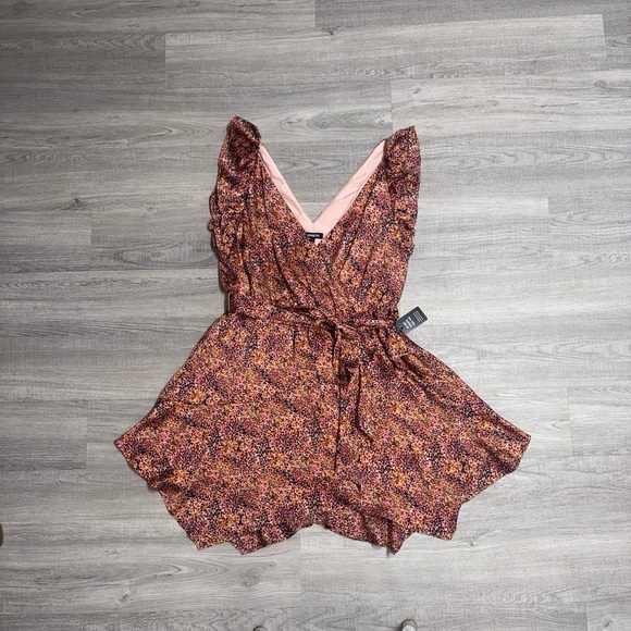 Express | Dresses | Express Multicolor Mini Dress With Ruffle Sleeves ...